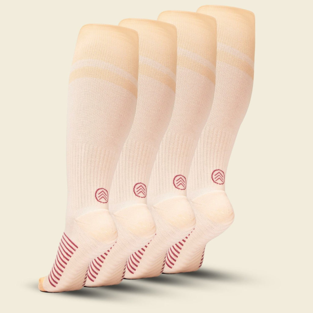 Women's Compression Grip Socks 4-Pack, Orange Cream – Gripjoy Socks