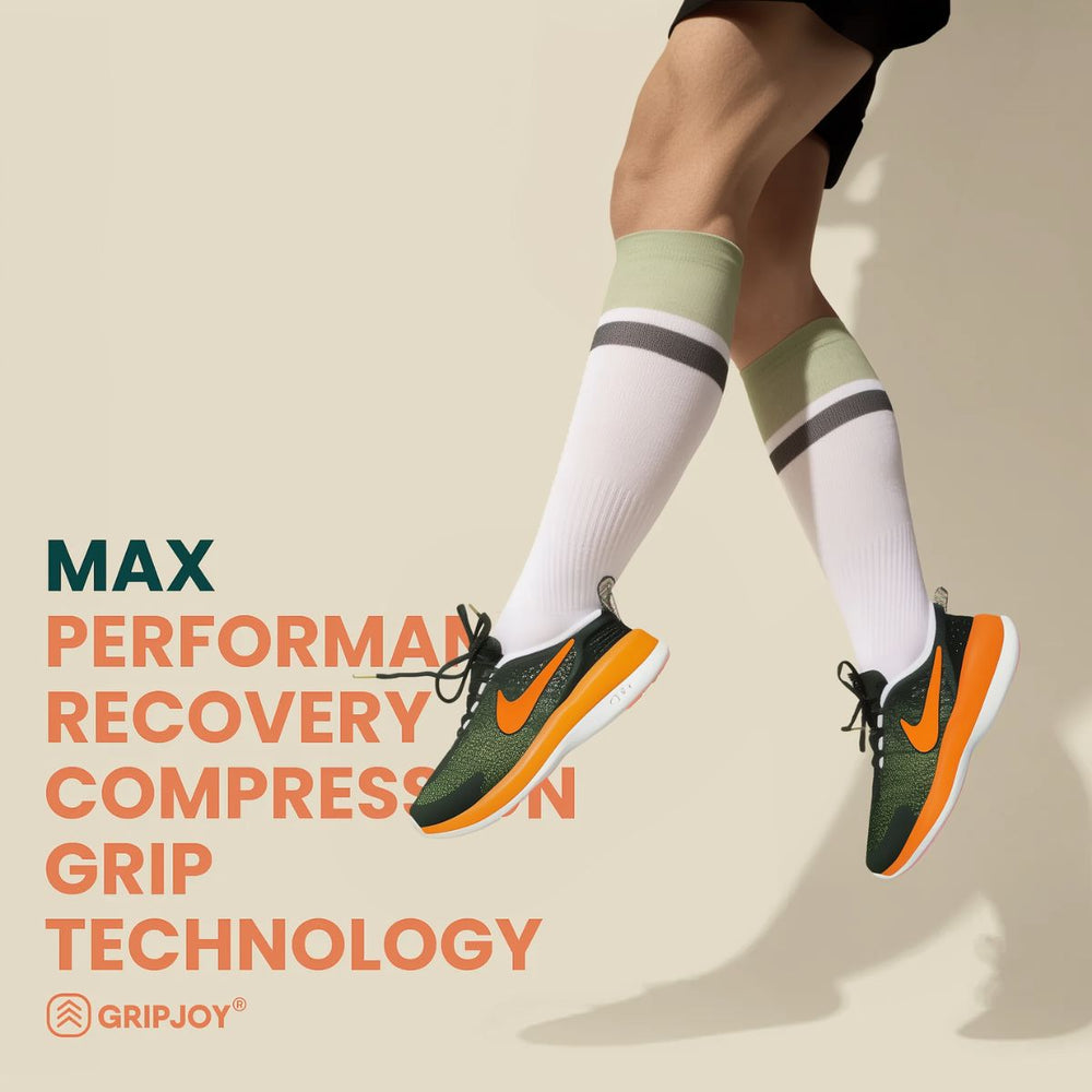 Men's Compression Grip Socks 2-Pack, Green White – Gripjoy Socks