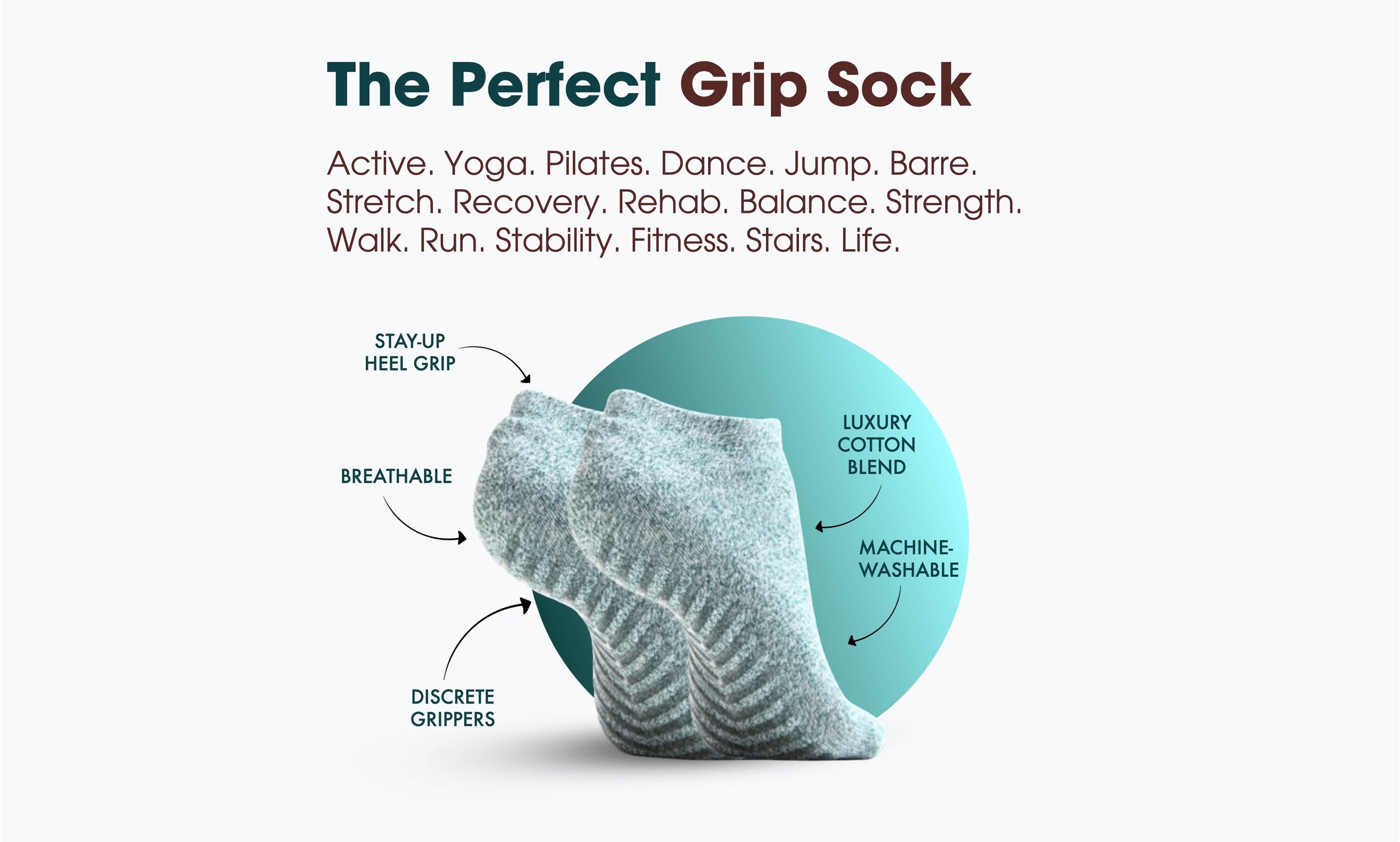 Women's Ankle Grip Socks 3-Pack, Mix Heather Pink – Gripjoy Socks